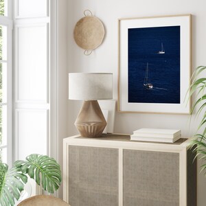 Old Money Aesthetic Print, Old Money Boat Poster, Blue Ocean Wall Art ...