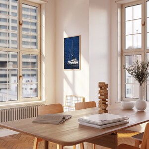 Old Money Aesthetic Print, Old Money Boat Poster, Blue Ocean Wall Art ...