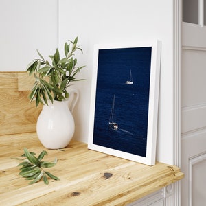 Old Money Aesthetic Print, Old Money Boat Poster, Blue Ocean Wall Art ...