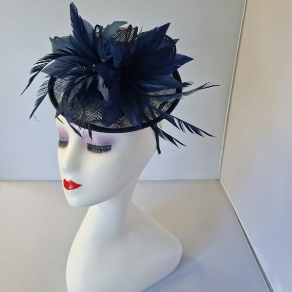 Navy Blue Fascinator - Etsy