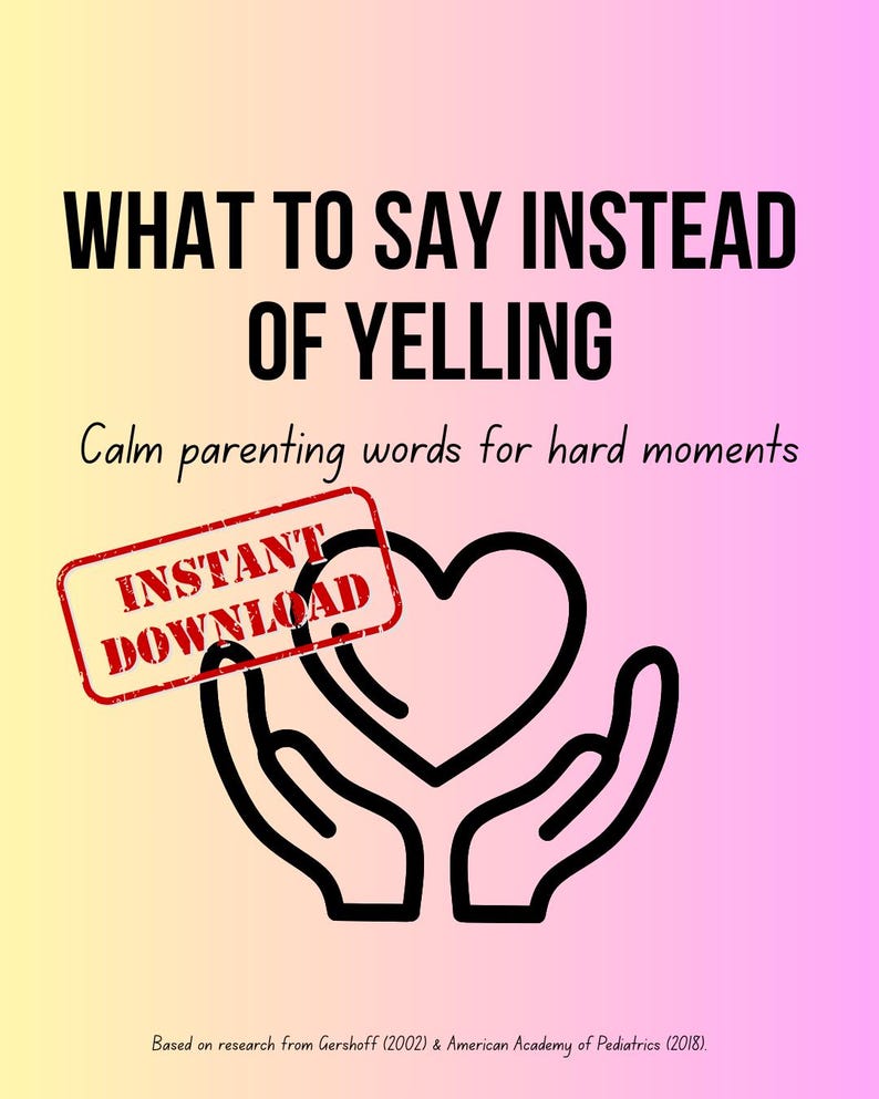 What to Say Instead of Yelling | Calm Parenting Guide PDF | Script for ...