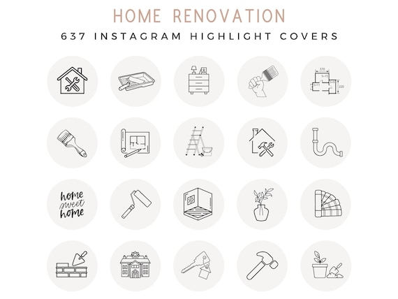Home Renovation Instagram Highlight Covers Construction - Etsy UK