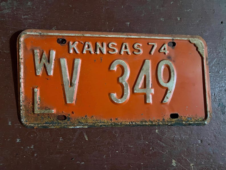 Vintage Kansas 1974 License Plate - Etsy