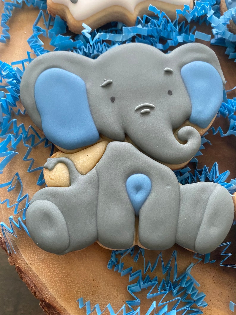 Baby Elephant Sugar Cookies - Etsy