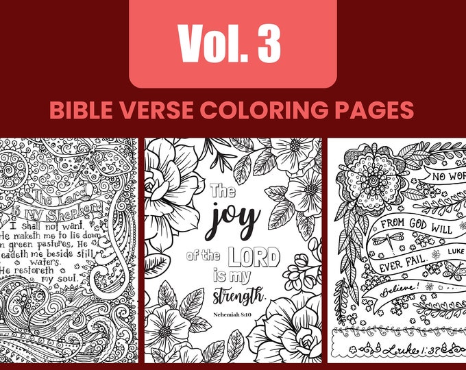 10 Coloring Bible Verses VOL III - Etsy