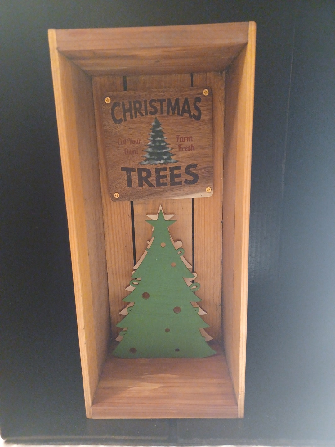 Lighted Christmas Tree Shadow Box - Etsy