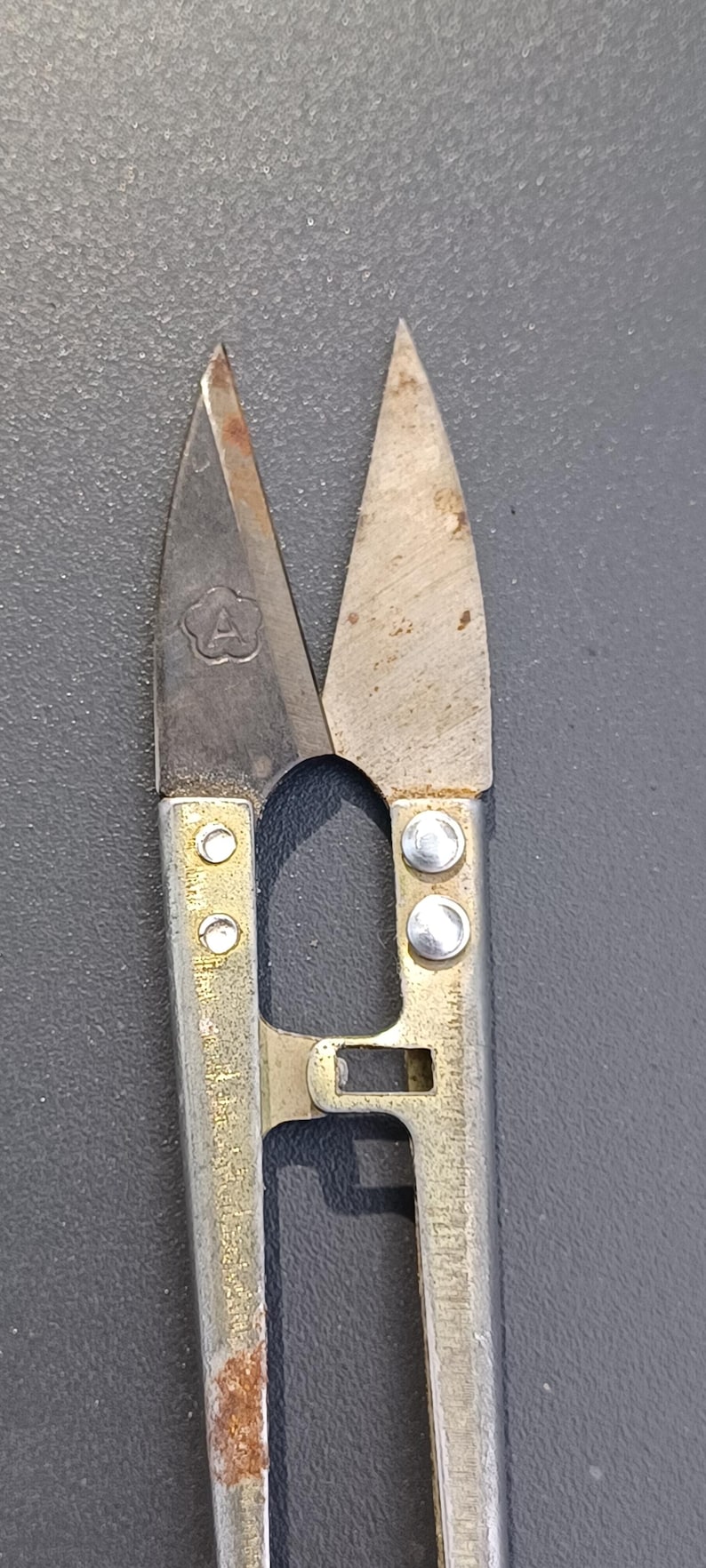 Vintage Spring-loaded Thread Snips | Sewing Embroidery Tool | Marked 