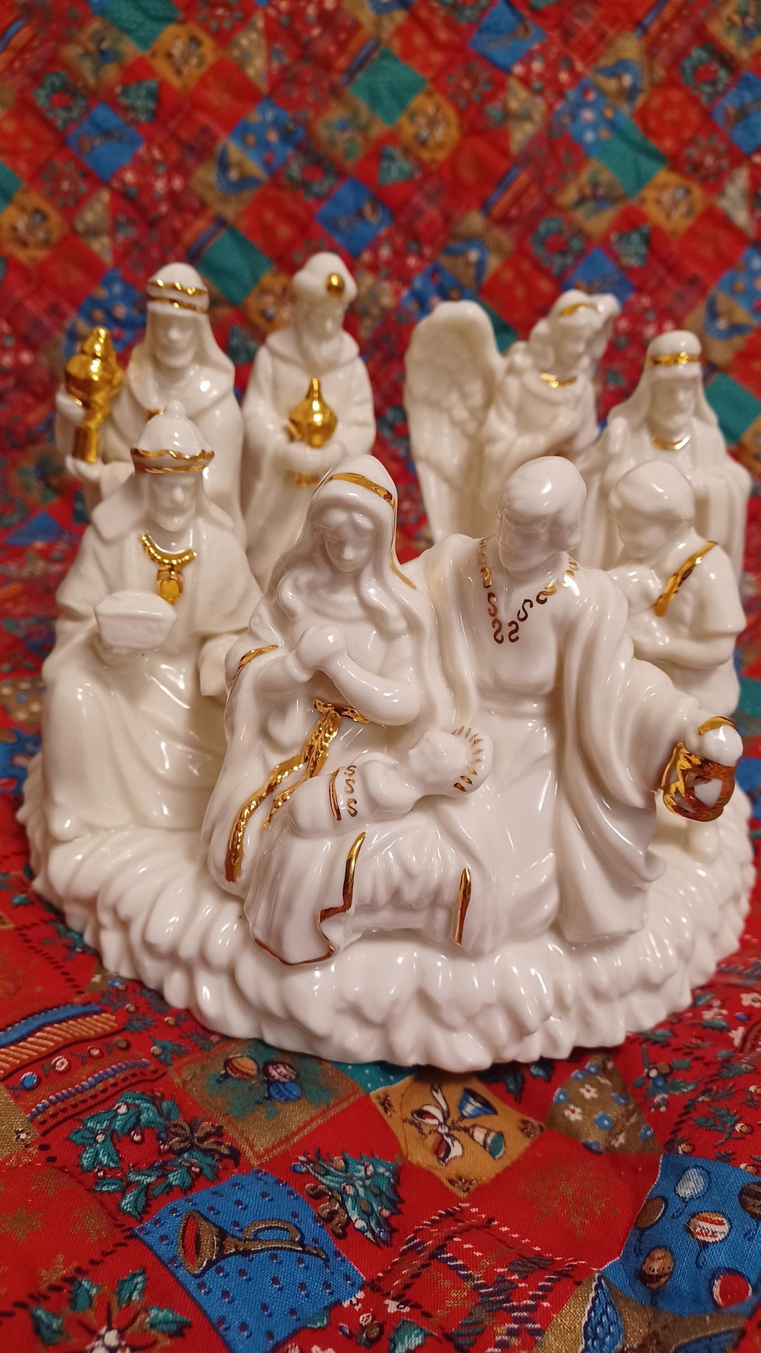 Exquisite Ivory Porcelain Nativity Scene With Gold Gilding - Etsy