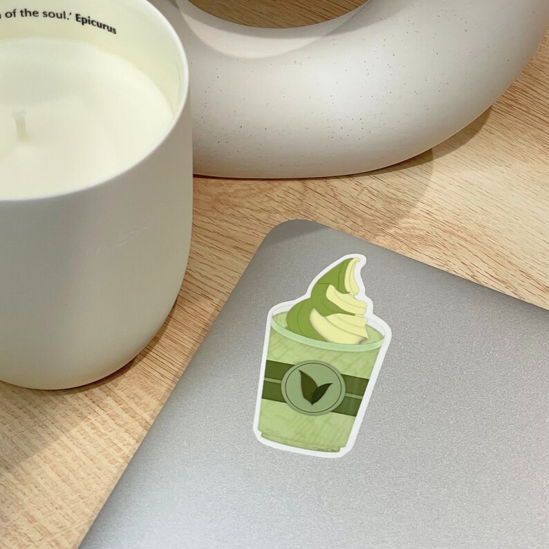 Matcha Green Tea Matte Vinyl Die Cut Stickers - Waterproof | High ...