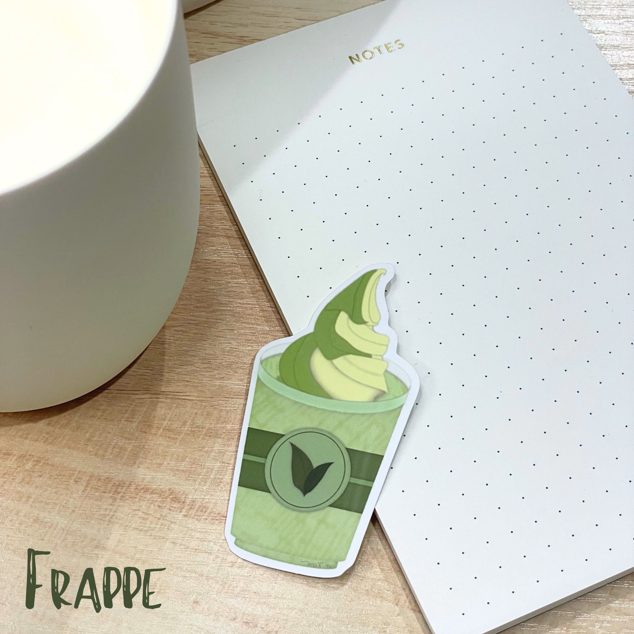 Matcha Green Tea Matte Vinyl Die Cut Stickers - Waterproof | High ...