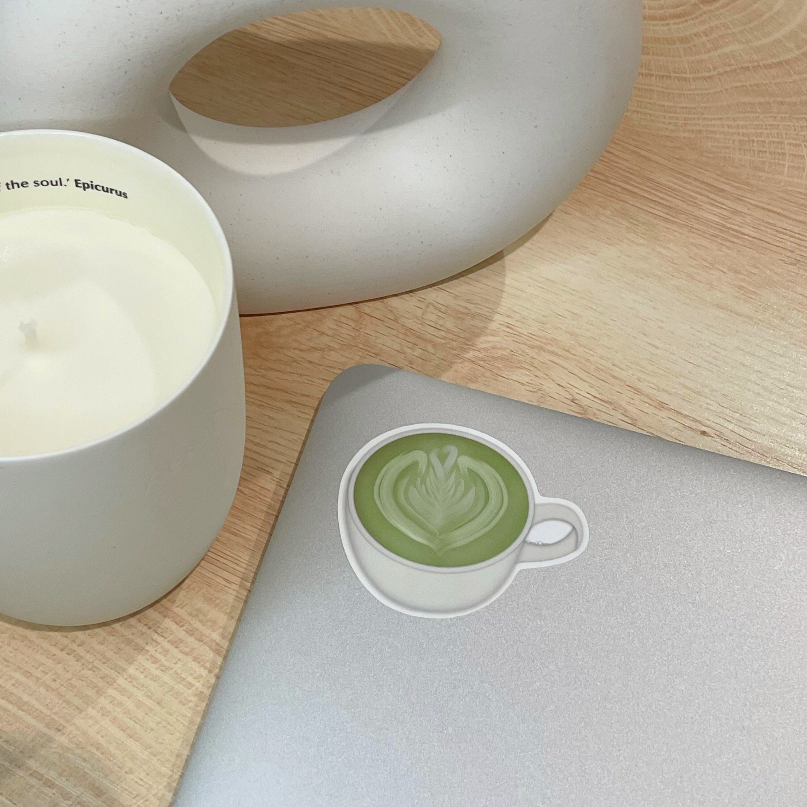 Matcha Green Tea Matte Vinyl Die Cut Stickers - Waterproof | High ...