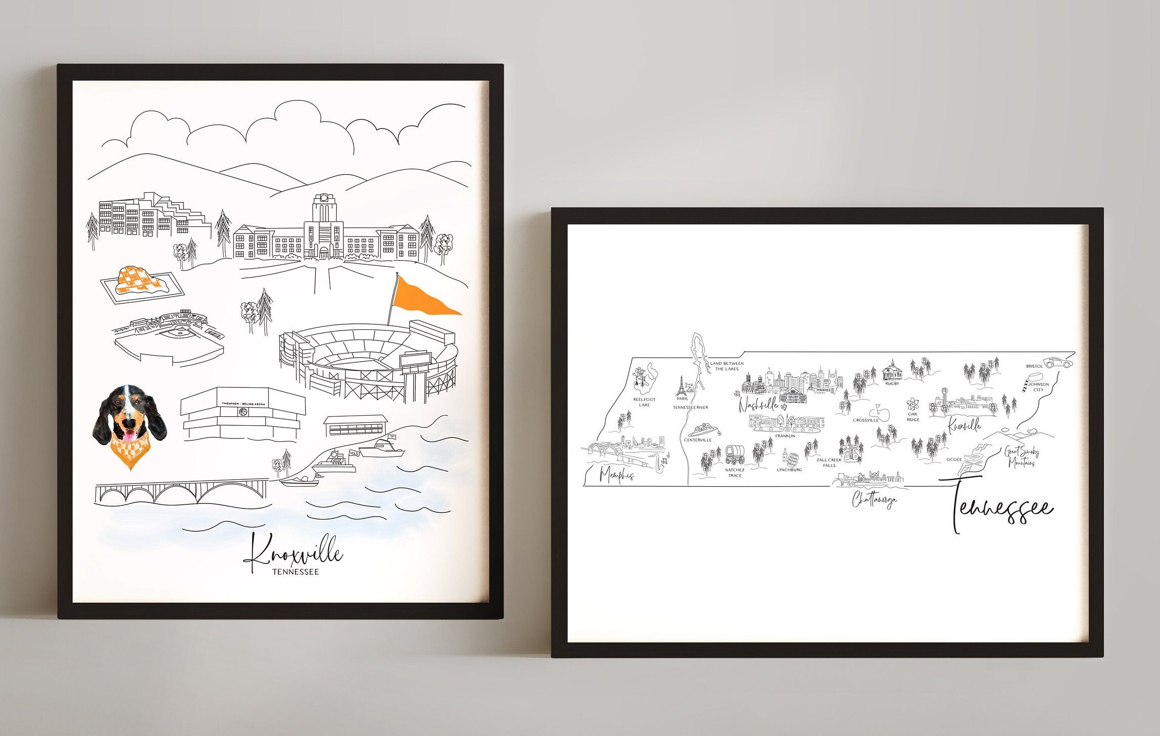 Sketched Drawing of the Knoxville, Tennessee Art Print - Etsy