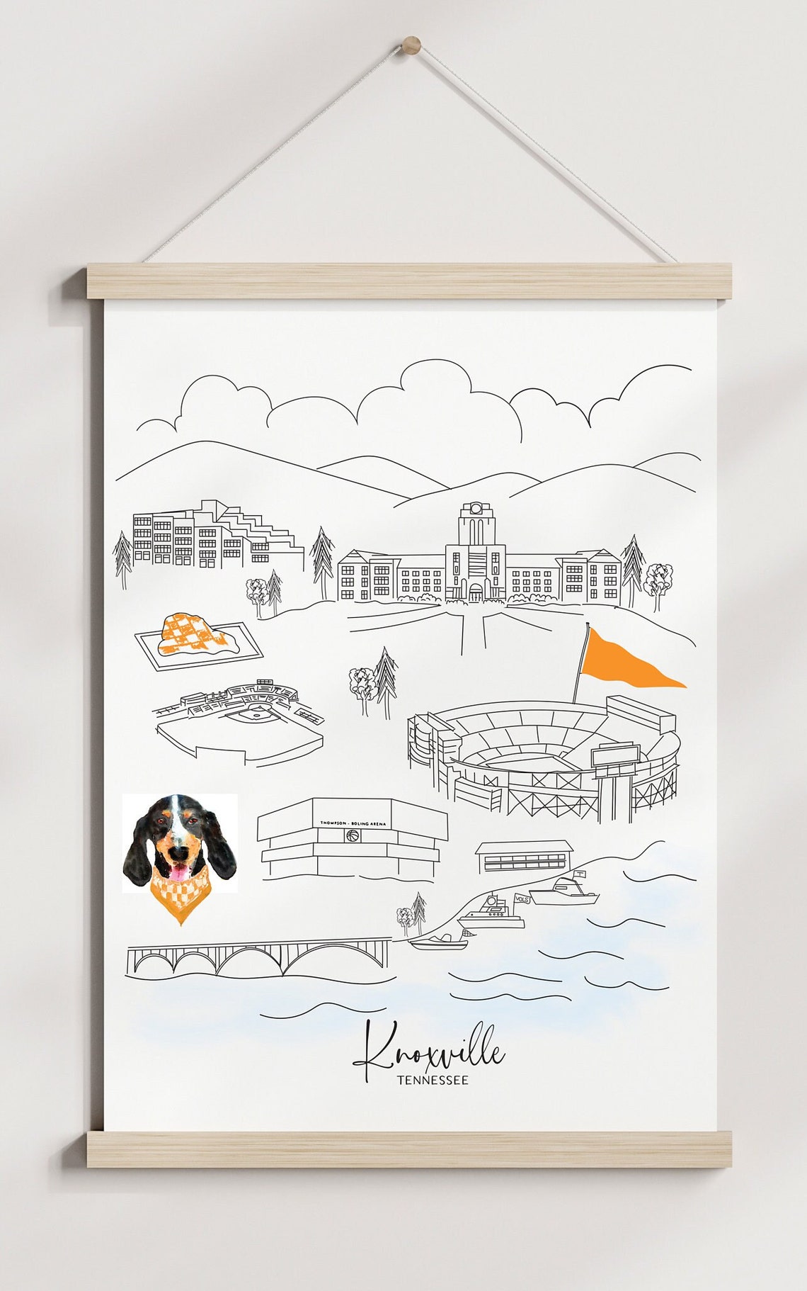 Sketched Drawing of the Knoxville, Tennessee Art Print - Etsy