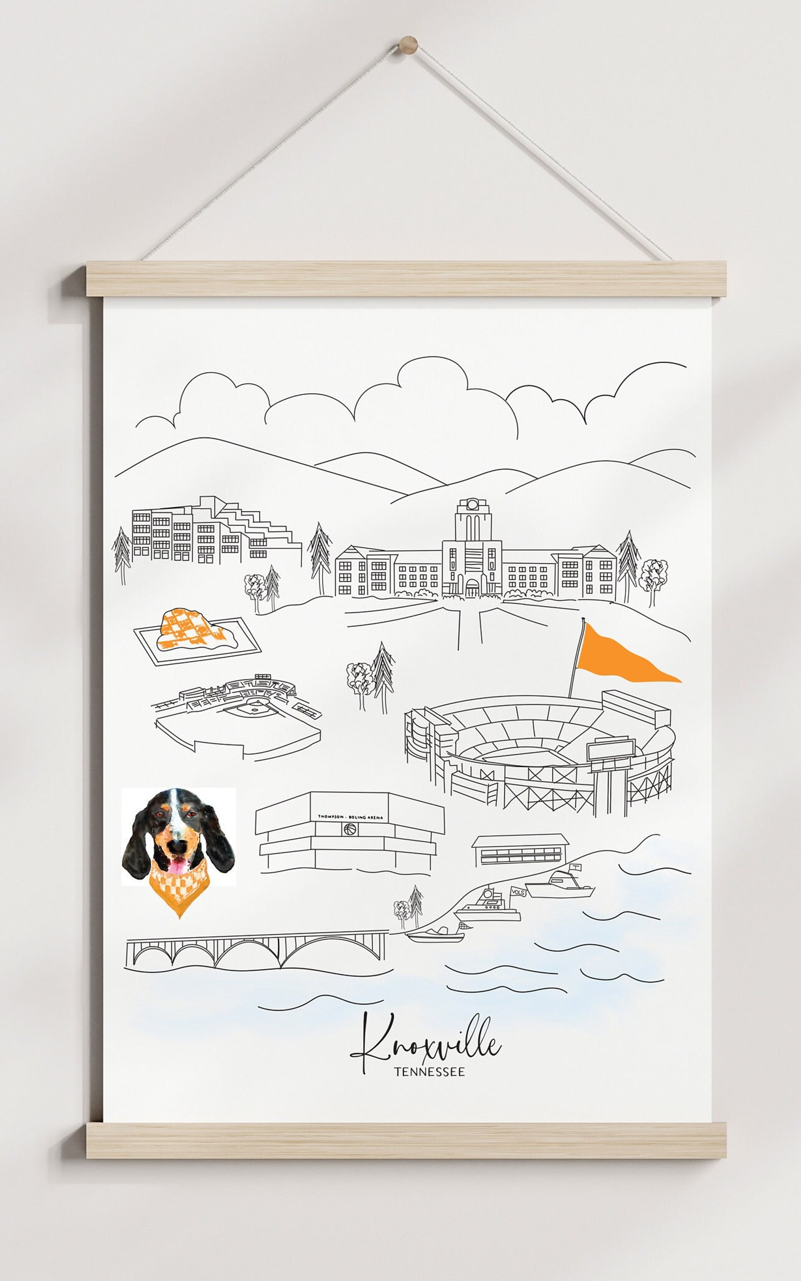 Sketched Drawing of the Knoxville, Tennessee Art Print - Etsy