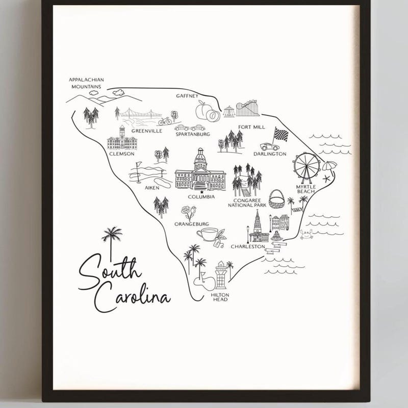 Spartanburg Sc Map - Etsy