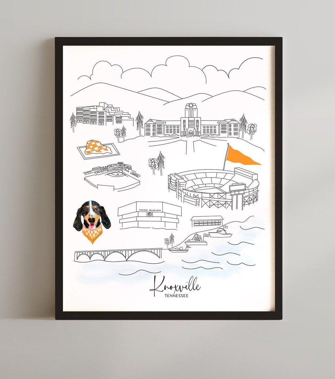 Sketched Drawing of the Knoxville, Tennessee Art Print - Etsy