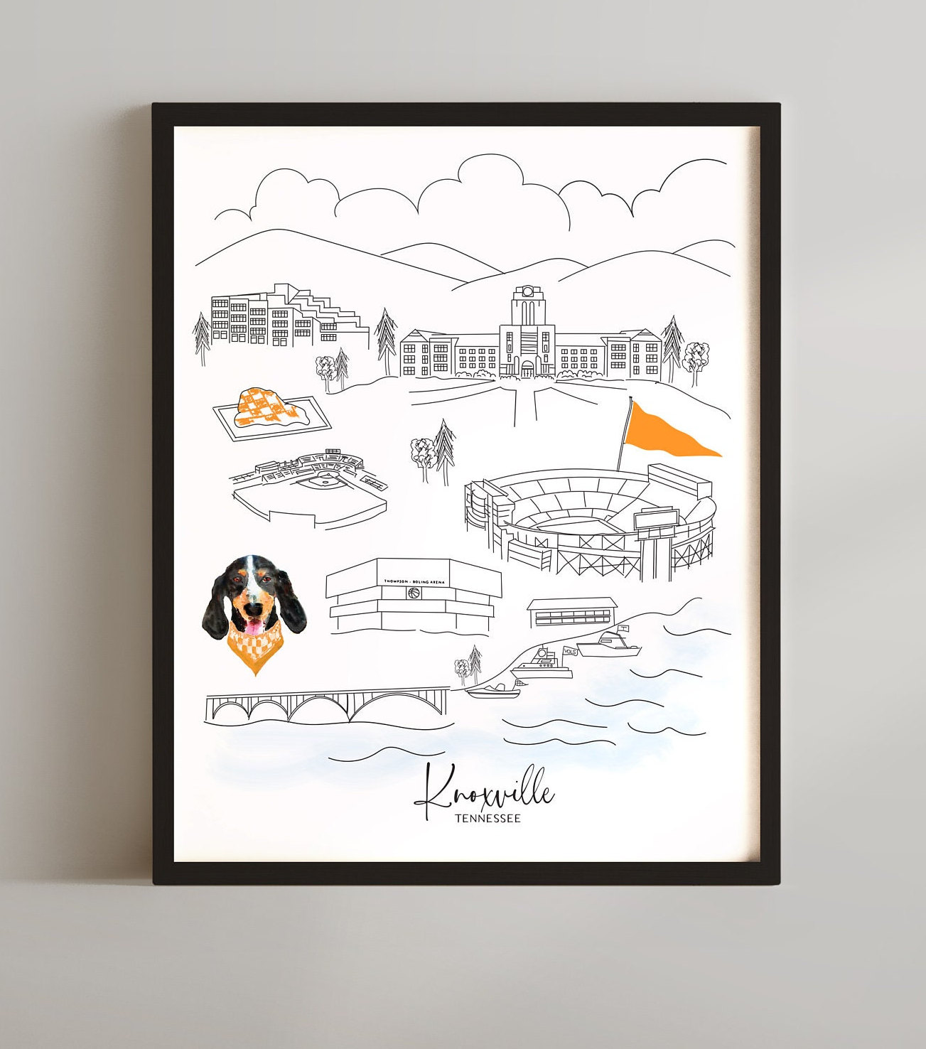 Sketched Drawing of the Knoxville, Tennessee Art Print - Etsy