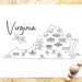 Sketch Print of Virginia - Map and Points of Interest - Etsy