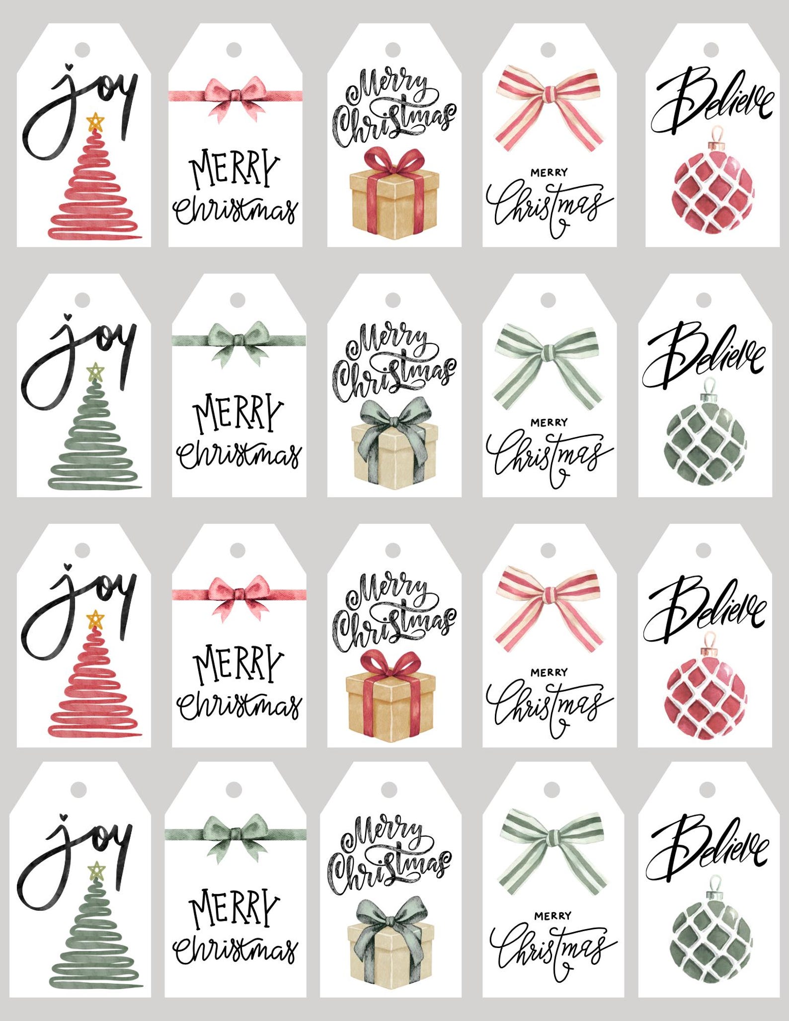 Printable [PDF] Christmas Holiday Gift Tag Present - Etsy