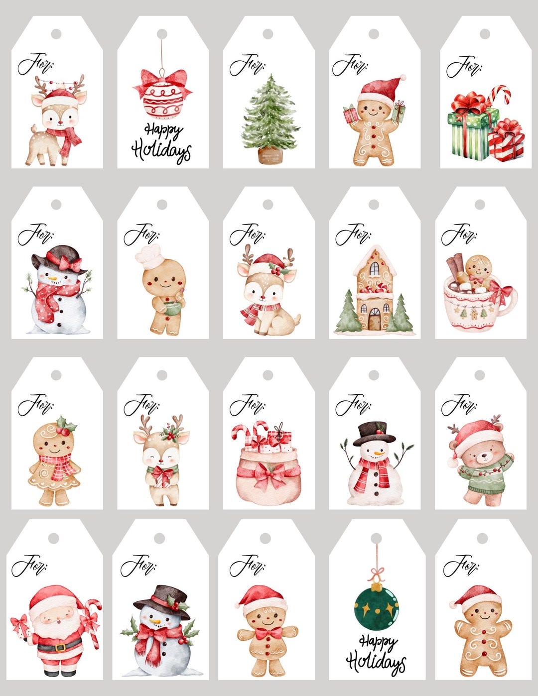 Printable [PDF] Christmas Holiday Gift Tag Present - Etsy