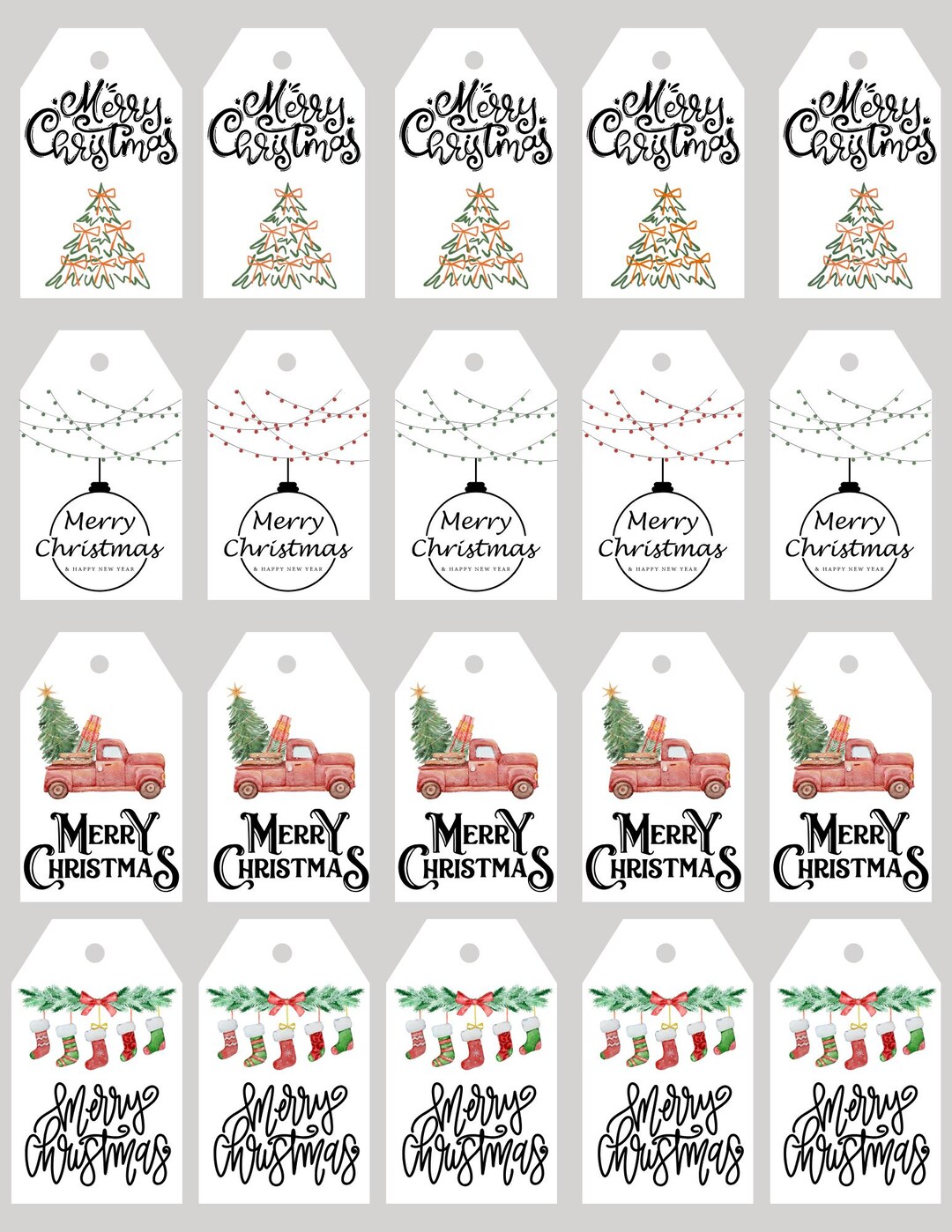 Printable [PDF] Christmas Holiday Gift Tag Present - Etsy
