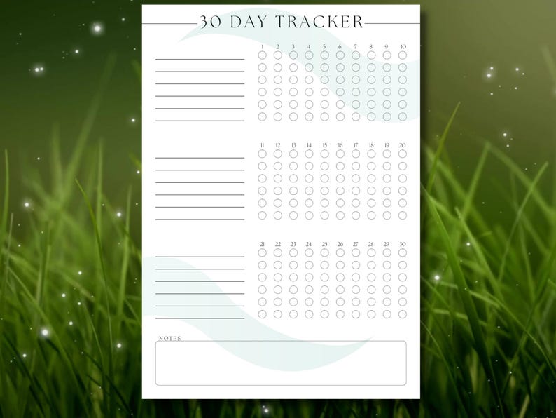 30 Day Habit Tracker Printable | Minimalist Challenge Template (PDF) - Etsy