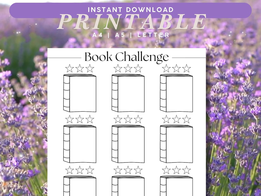 12-month Reading Challenge Tracker: Printable Log for Book Series ...