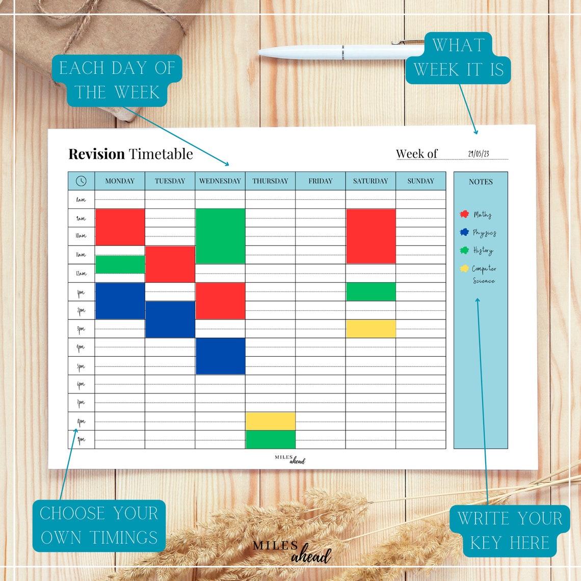 Printable Revision Timetable, Exam Study Schedule, Study Schedule PDF ...
