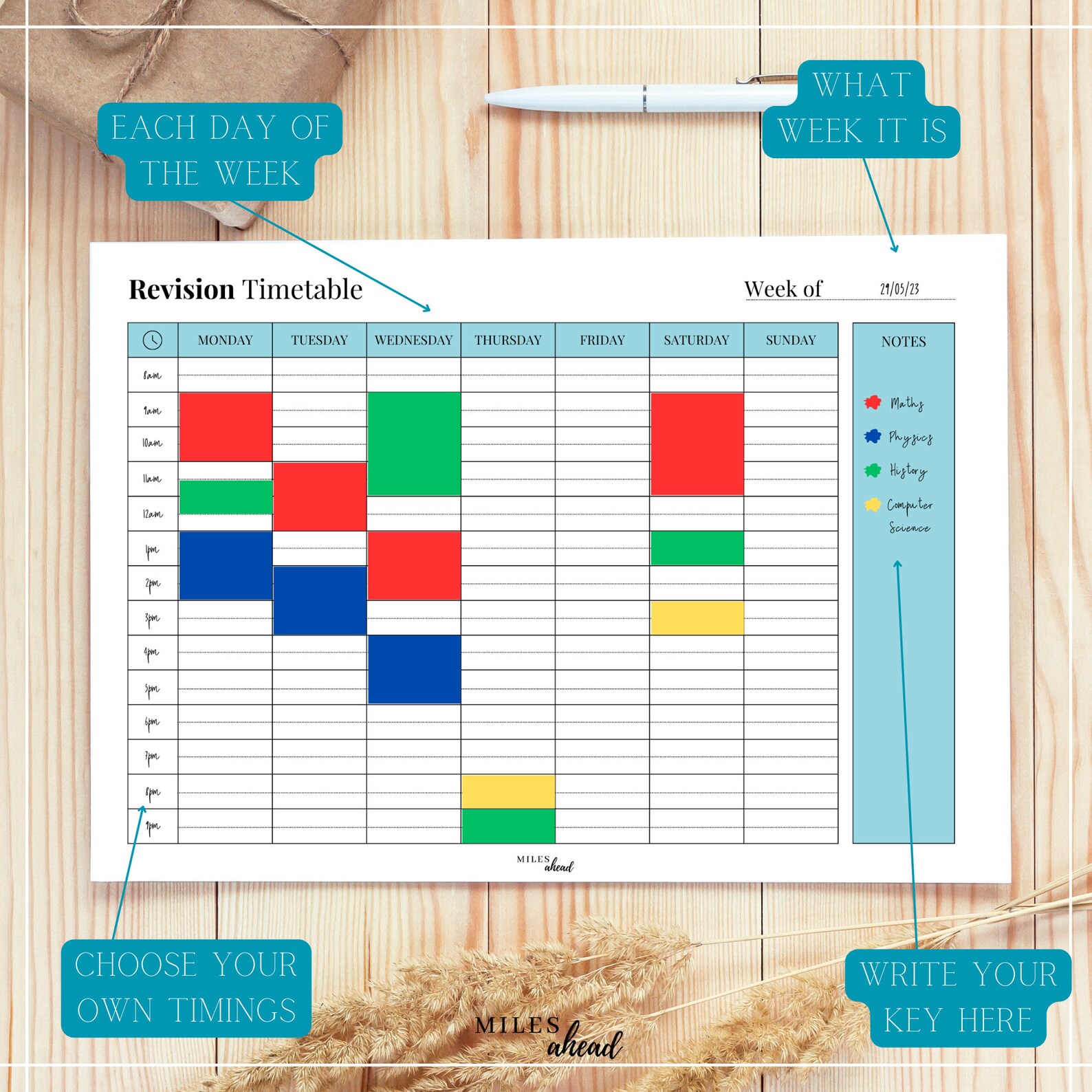 Printable Revision Timetable, Exam Study Schedule, Study Schedule PDF ...