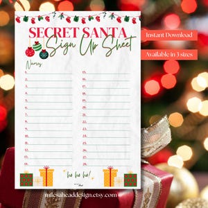 Secret Santa Questionnaire Simple Bundle Secret Santa Questionnaire ...