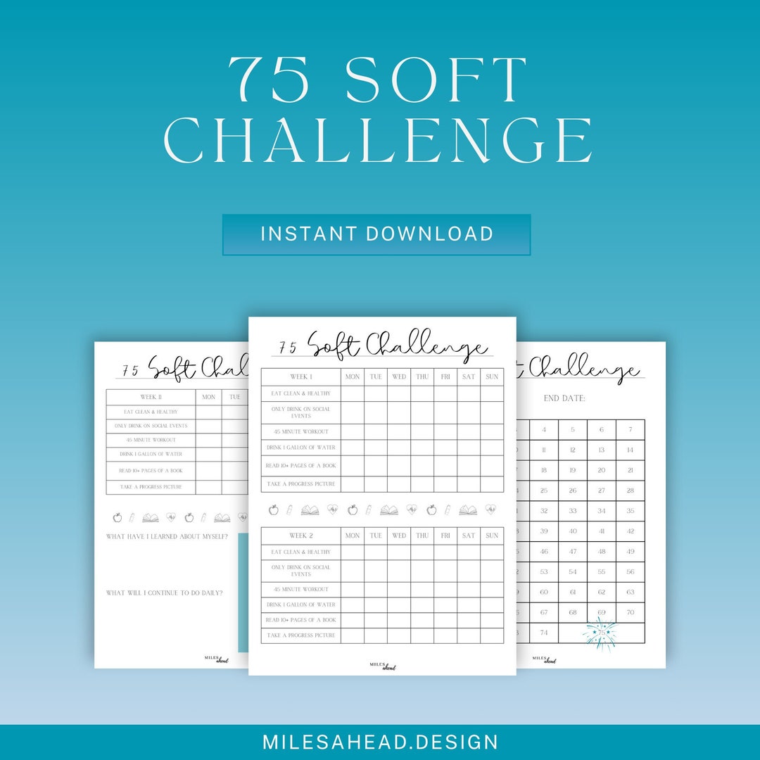 75 Soft Printable Tracker 75 Day Soft Challenge Template Soft 75 ...