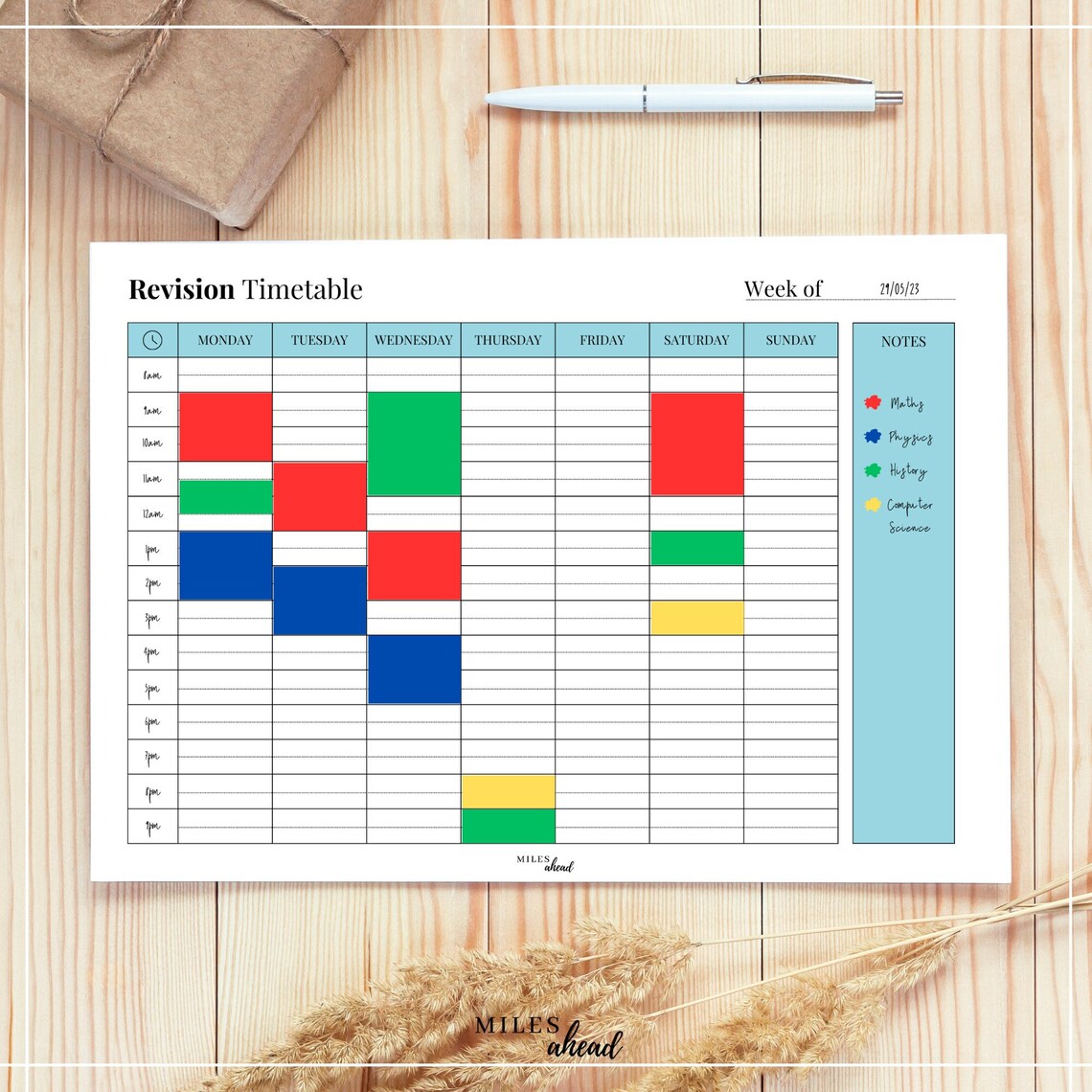 Printable Revision Timetable, Exam Study Schedule, Study Schedule PDF ...