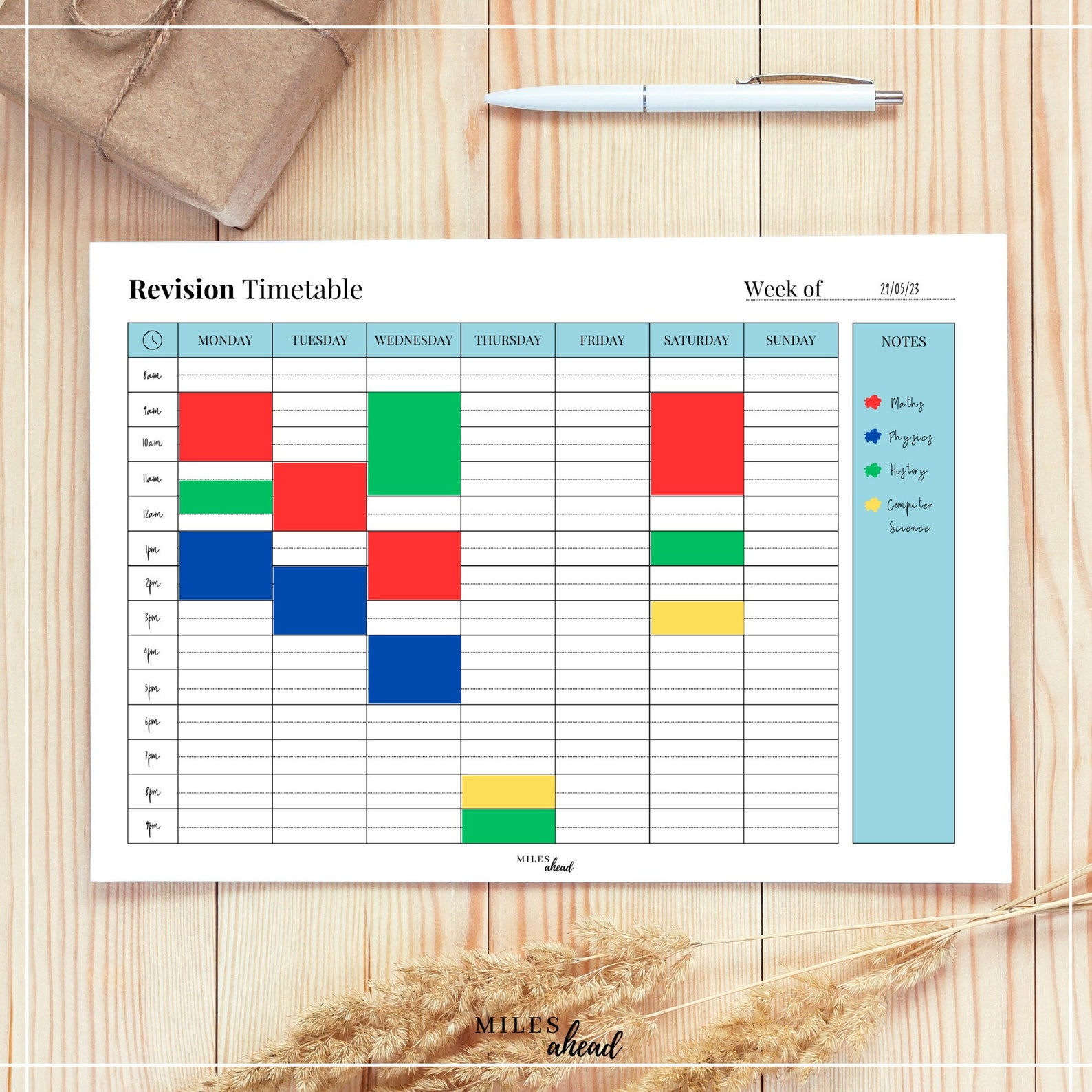 Printable Revision Timetable, Exam Study Schedule, Study Schedule PDF ...