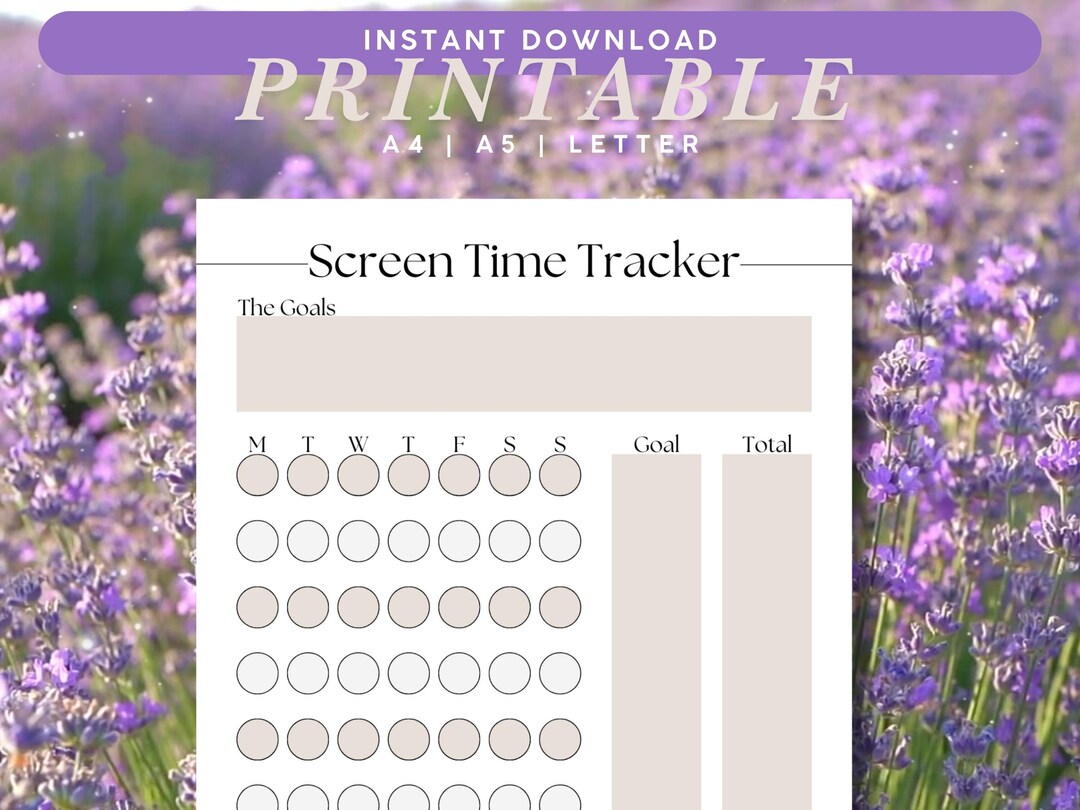 Screen Time Management Chart: Social Media Detox Tracker for Kids ...