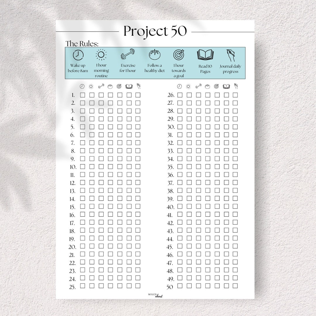 Project 50 Challenge Tracker - Etsy
