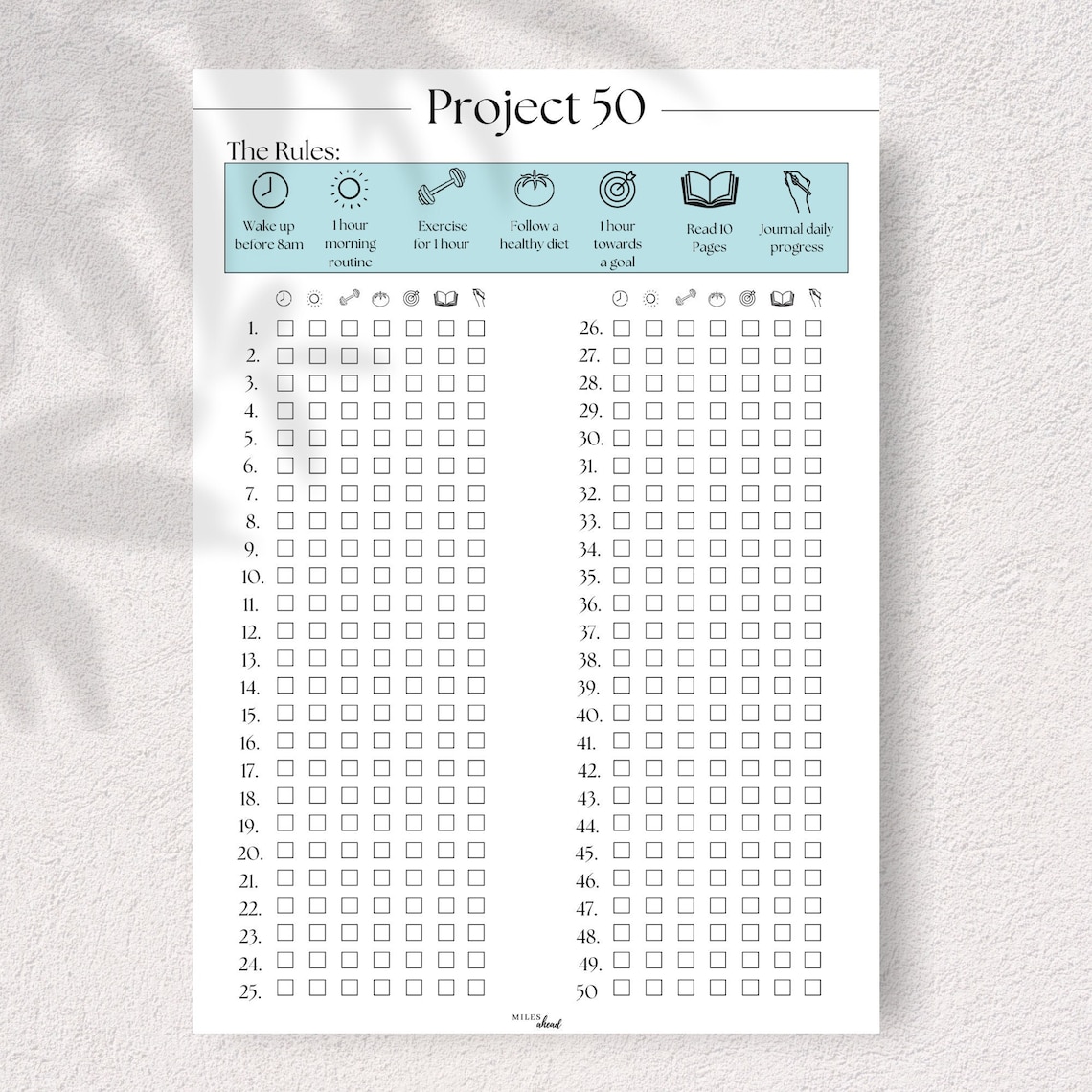 Project 50 Challenge Tracker - Etsy