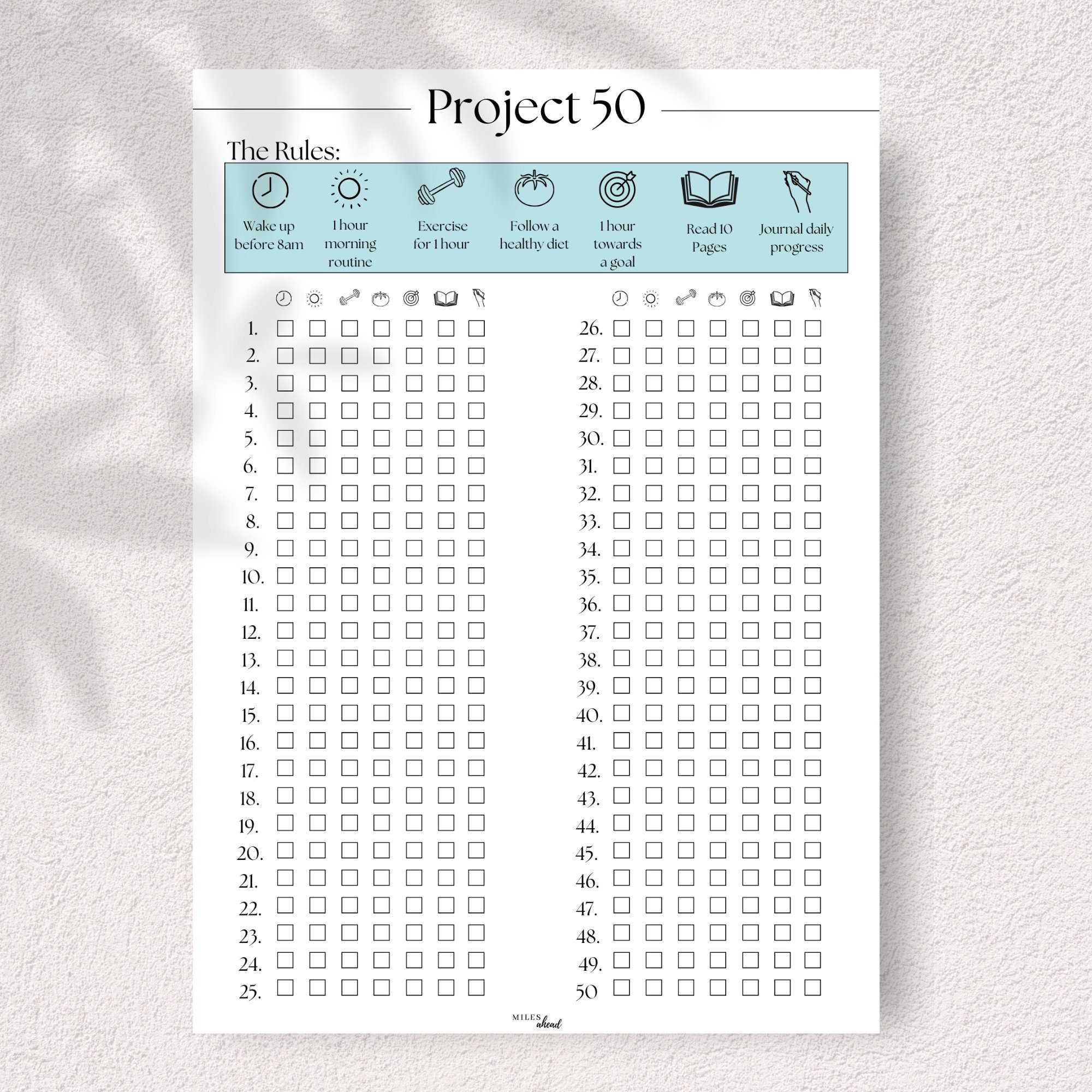 Project 50 Challenge Tracker - Etsy