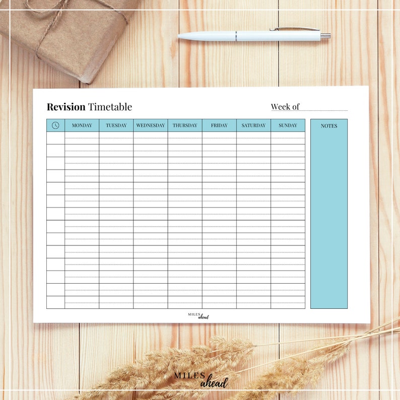 Printable Revision Timetable, Exam Study Schedule, Study Schedule PDF ...