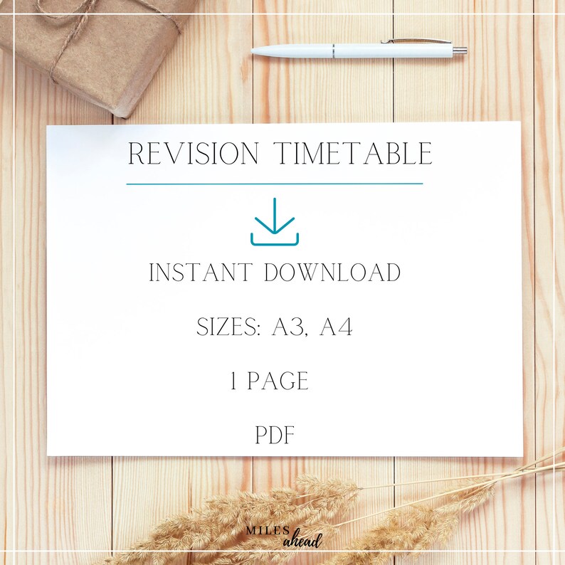 Printable Revision Timetable, Exam Study Schedule, Study Schedule PDF ...
