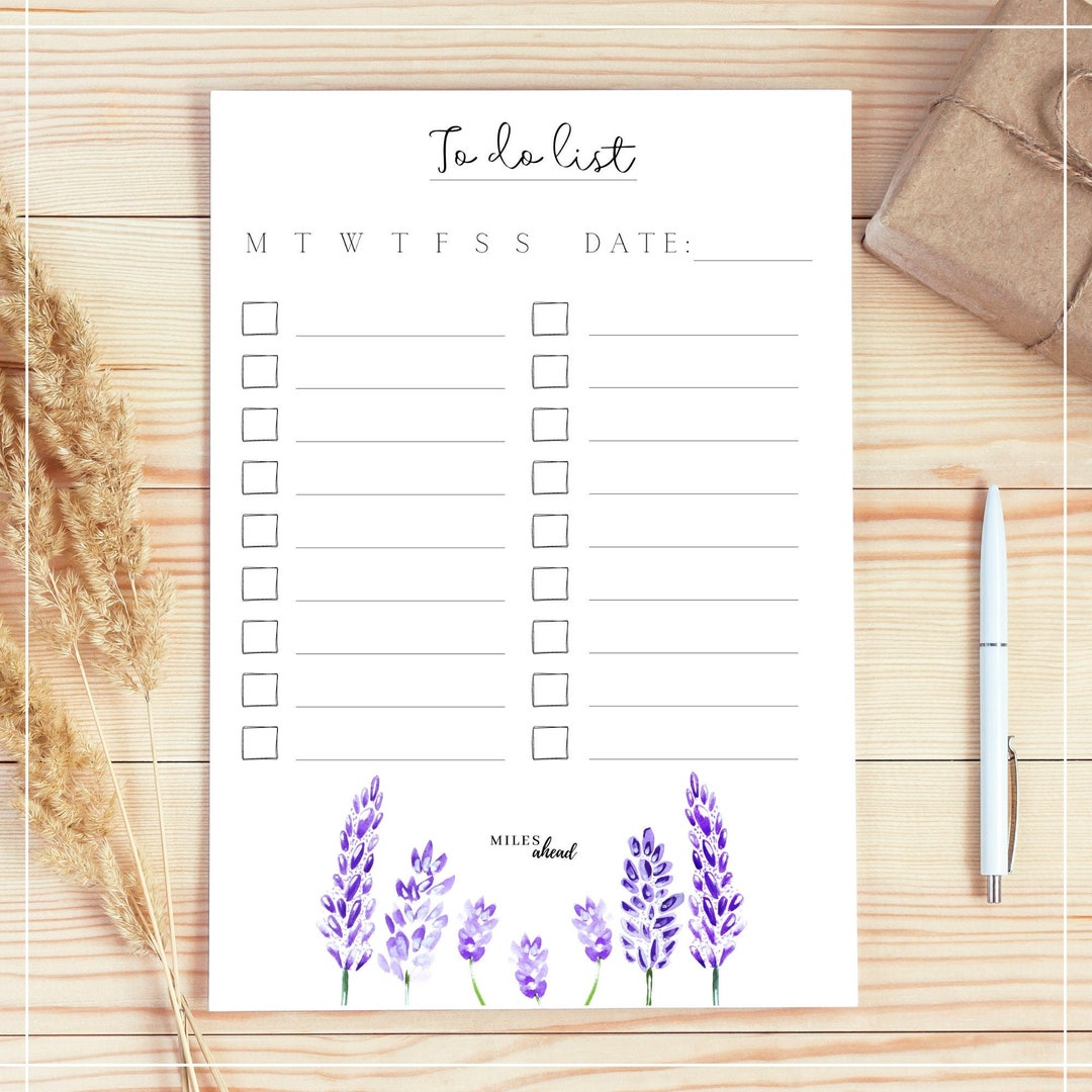 Floral to Do List Pretty Shopping List My to Do List Modern - Etsy UK