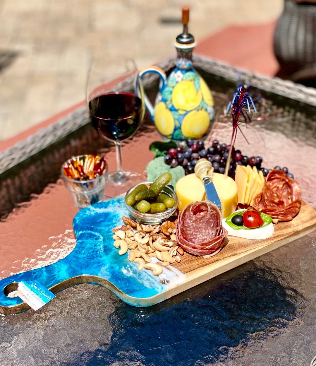 Hardwood Resin Art Serving Boards - Etsy