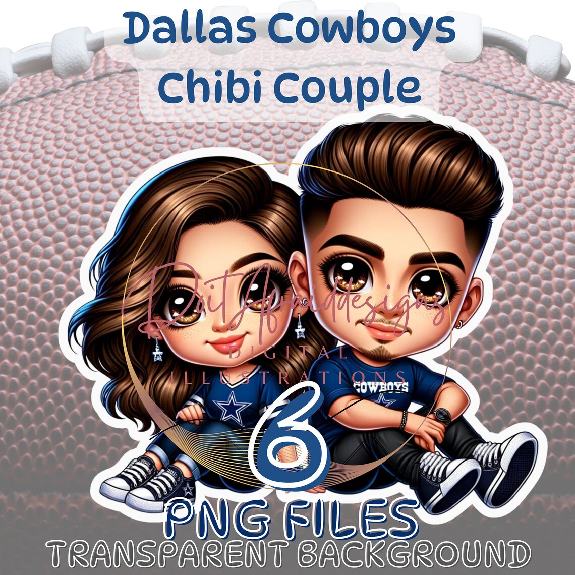 Dallas Cowboys Chibi Couple Cowboys Football Chibi Cowboys PNG Football ...