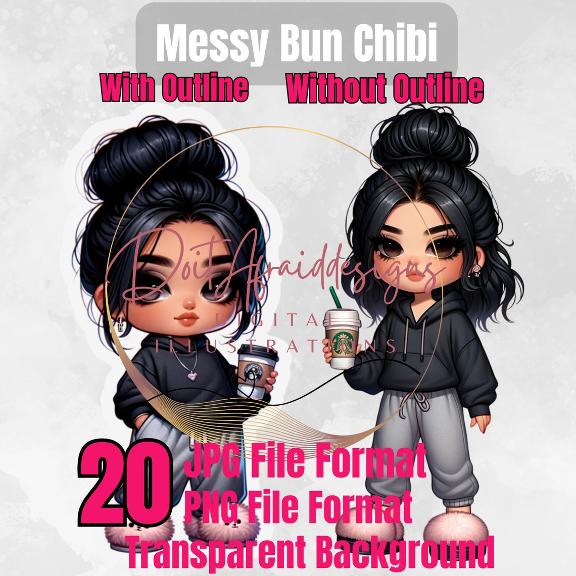 Messy Bun Chibi Messy Bun Chicana Chibi Chic Chibi Chibi Clip Art Chibi ...