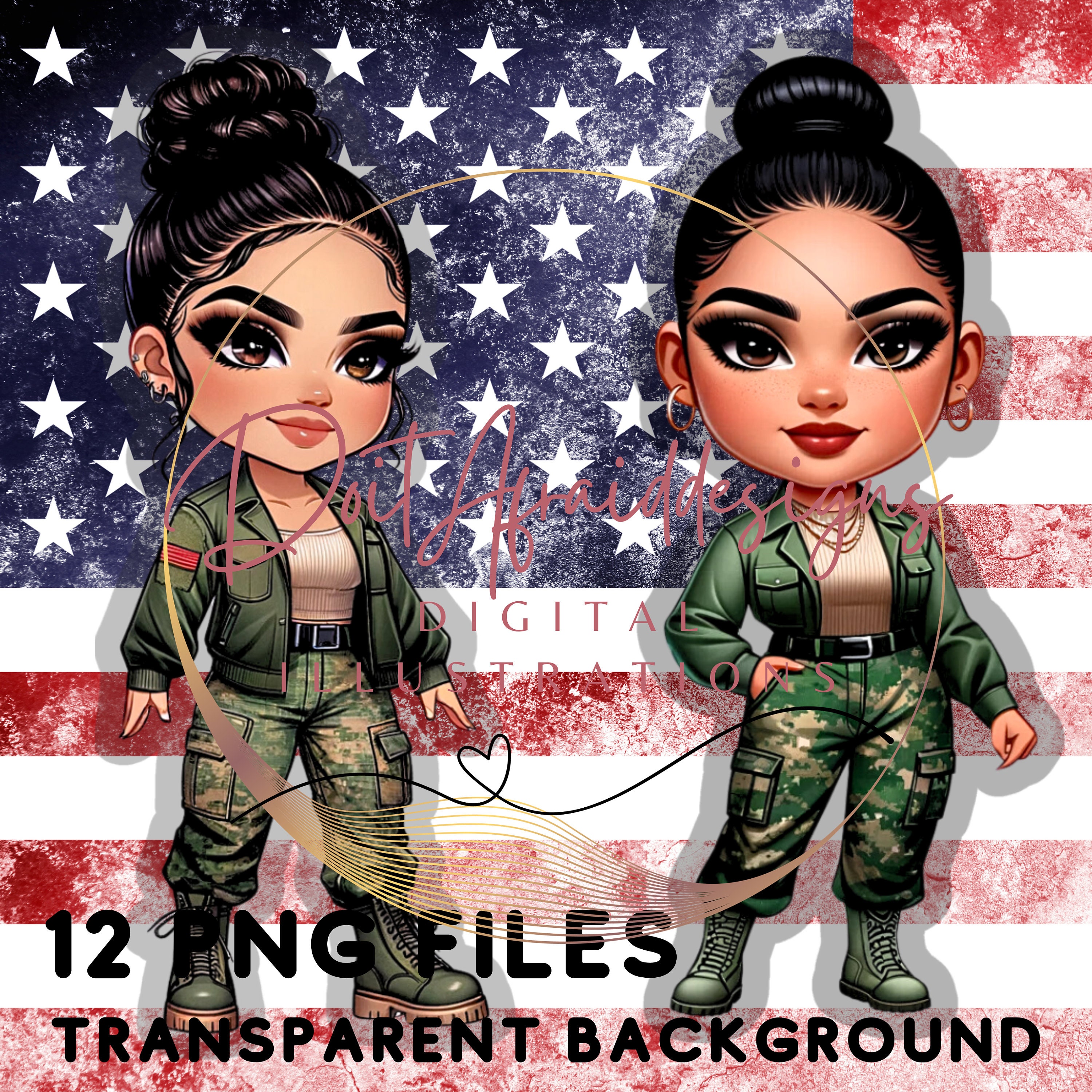 Chicana Chibi Woman PNG Clipart Exclusive Military Doll Cute Chibi ...