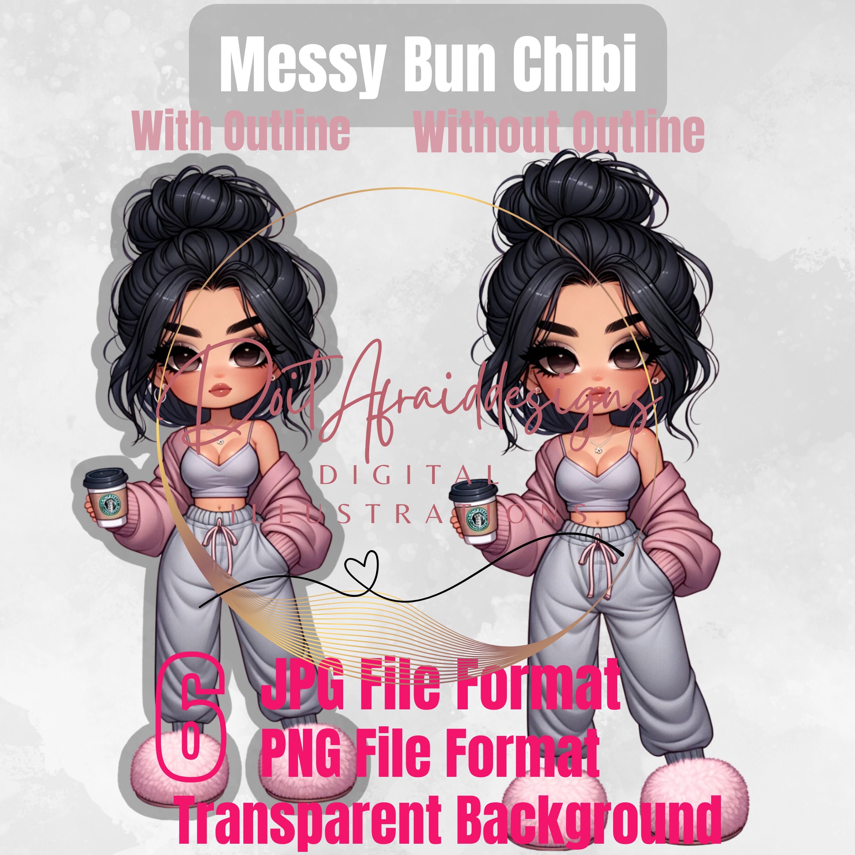 Messy Bun Chibi Messy Bun Chicana Chibi Chic Chibi Chibi Clip Art Chibi ...