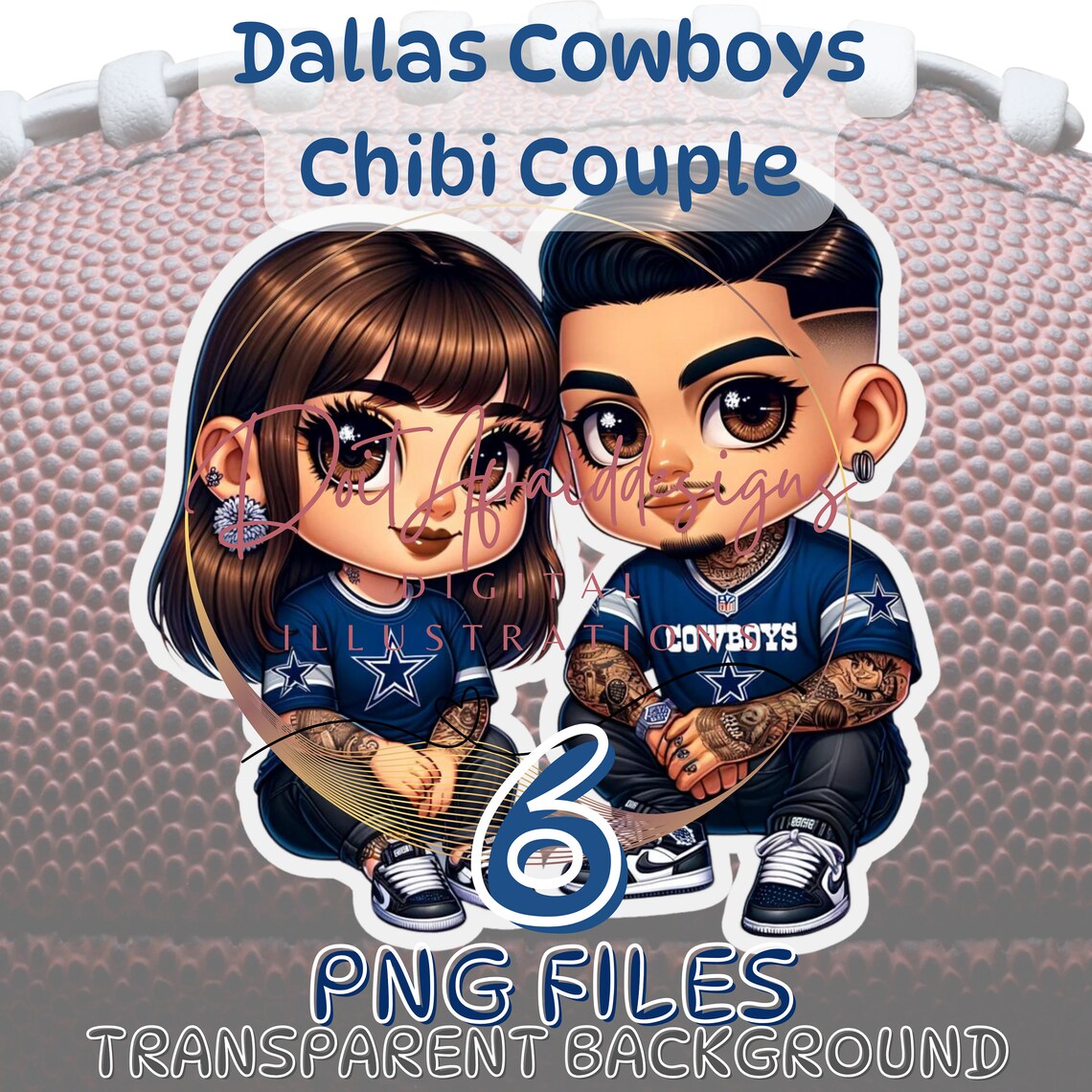 Dallas Cowboys Chibi Couple Cowboys Football Chibi Cowboys PNG Football ...