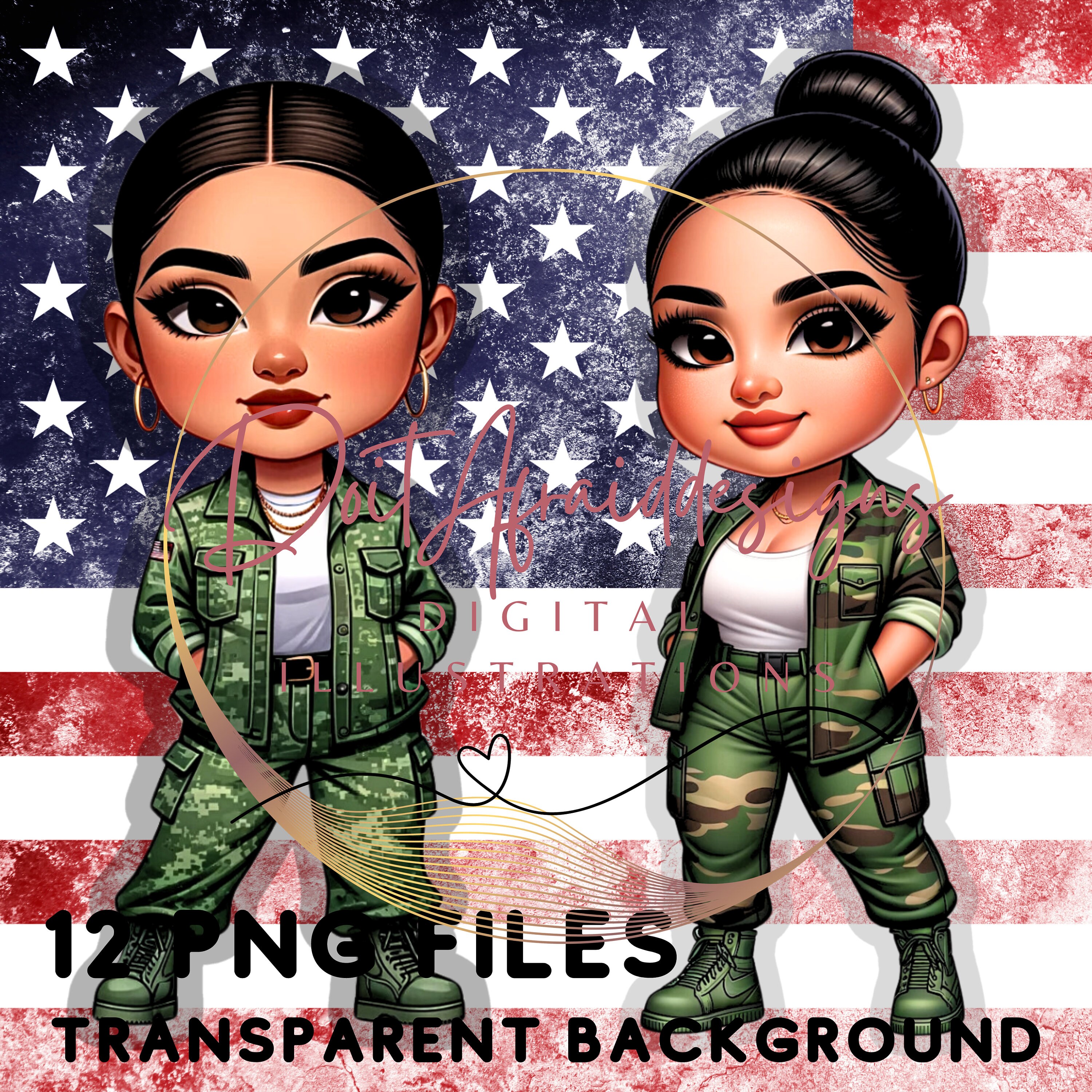 Chicana Chibi Woman PNG Clipart Exclusive Military Doll Cute Chibi ...