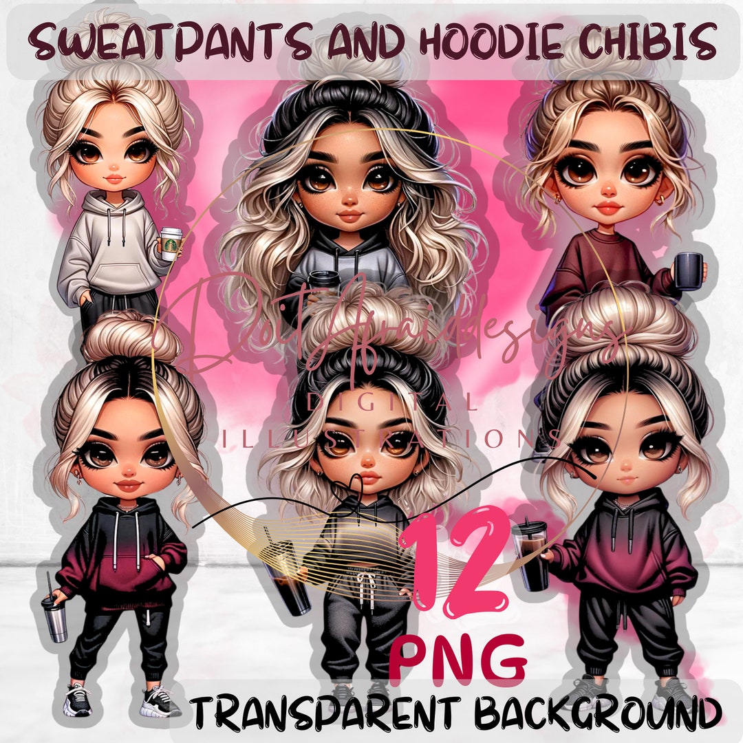 Sweatpants and Hoodies Chibis Chibi Doll PNG Chibi PNG Chibi in Hoodie ...