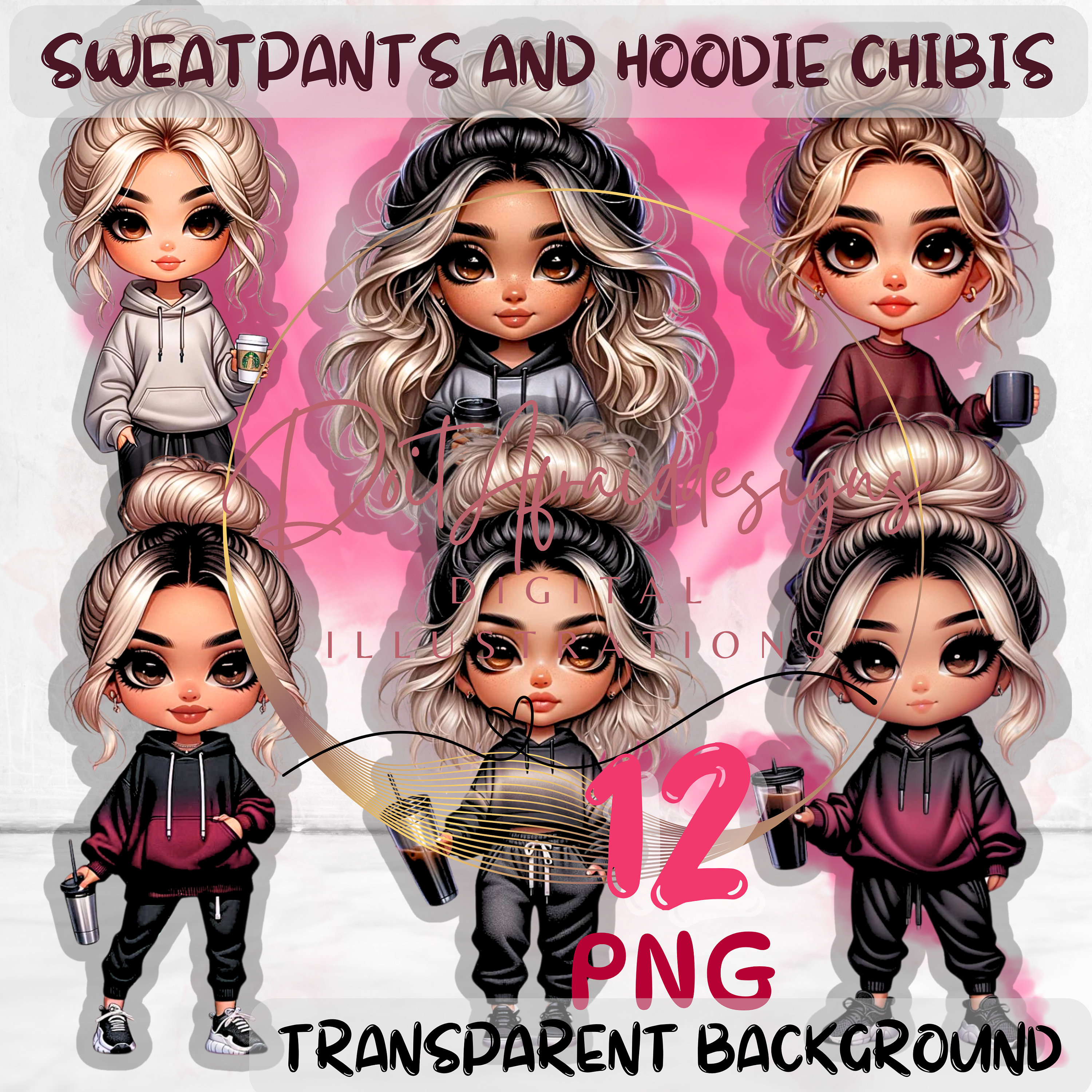 Sweatpants and Hoodies Chibis Chibi Doll PNG Chibi PNG Chibi in Hoodie ...