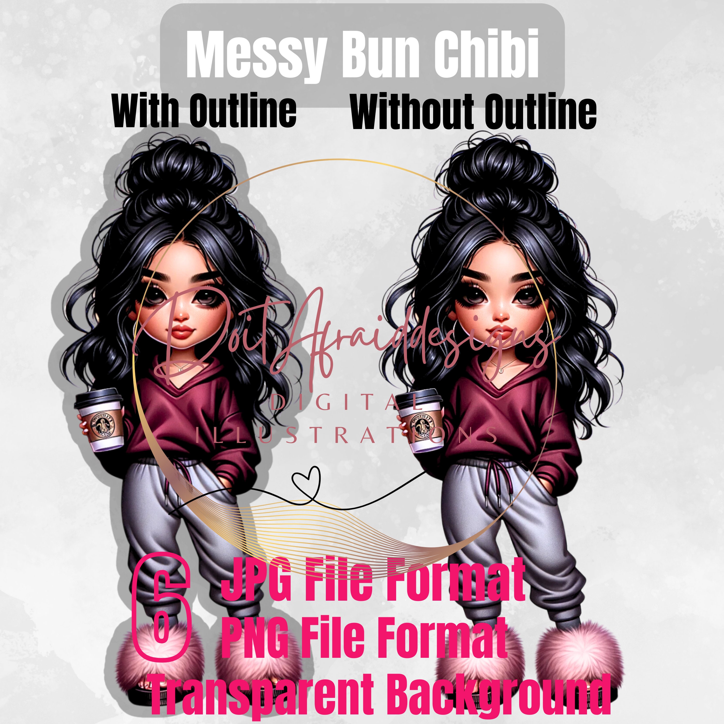 Messy Bun Chibi Messy Bun Chicana Chibi Chic Chibi Chibi Clip Art Chibi ...